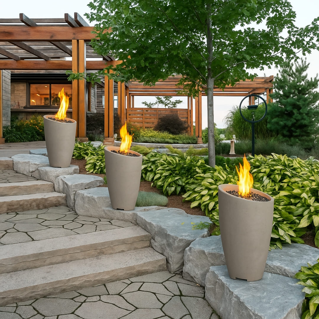 American Fire Eclipse Fire Urn – Modern Patio Gas Fire Pit – Elysian ...
